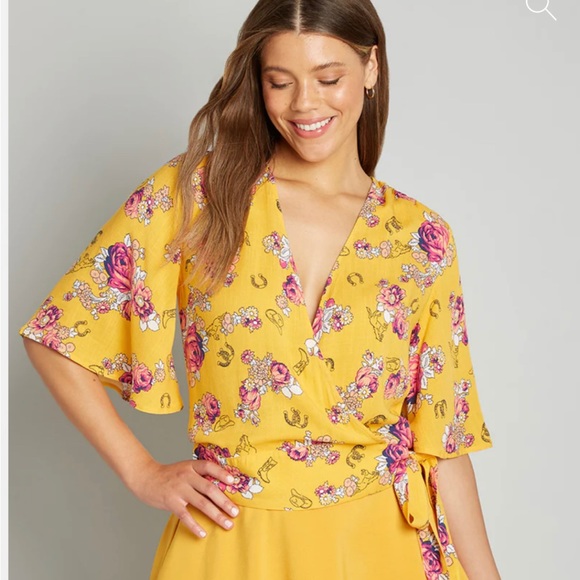Modcloth | Tops | Nwt Modcloth Best Is Yet To Come Wrap Top | Poshmark